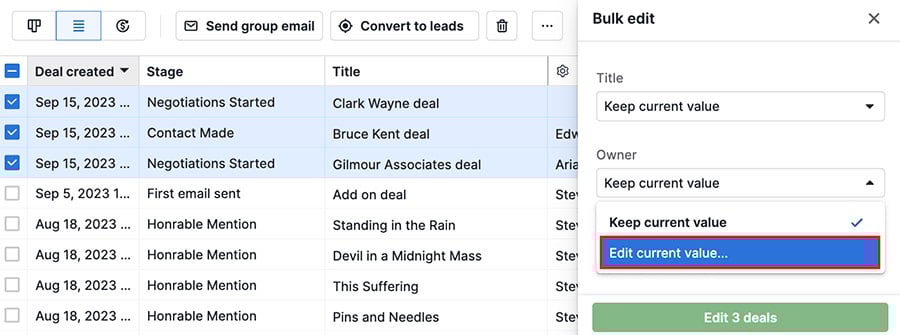 Bulk Editing And Filtering Knowledge Base Pipedrive